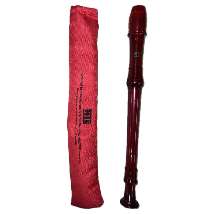 MIE175RD 1 Piece Red Soprano Recorder - Music is Elementary